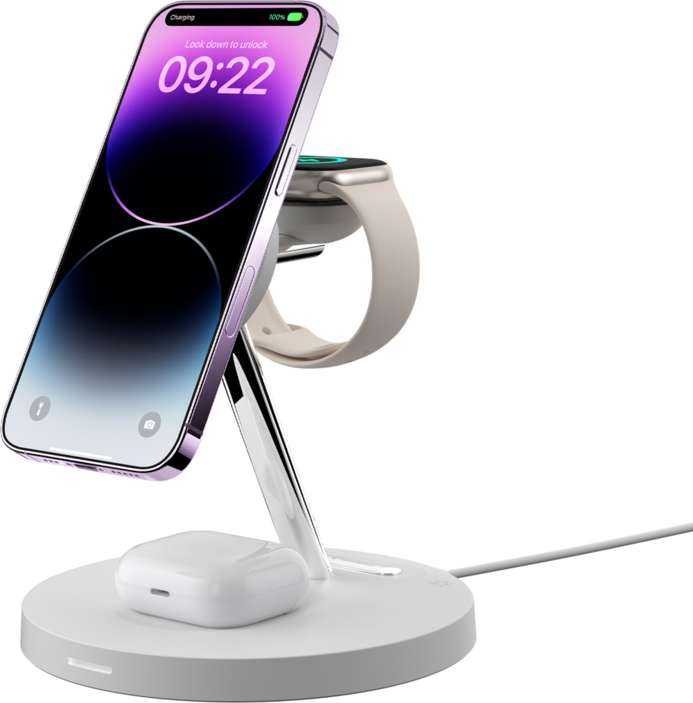 PowerStation 4-in-1 Magnetic Wireless Charging Stand White | WIRELESSWAVE