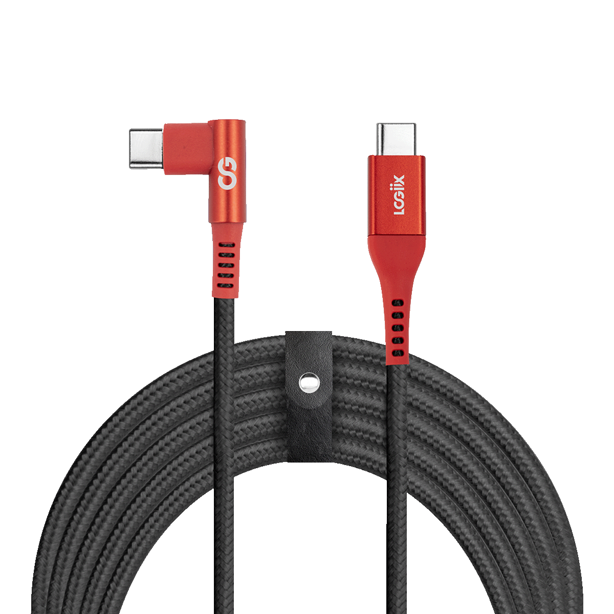 LOGiiX Piston Connect XL 90 USB-C to USB-C 100W - Red/Black | WIRELESSWAVE