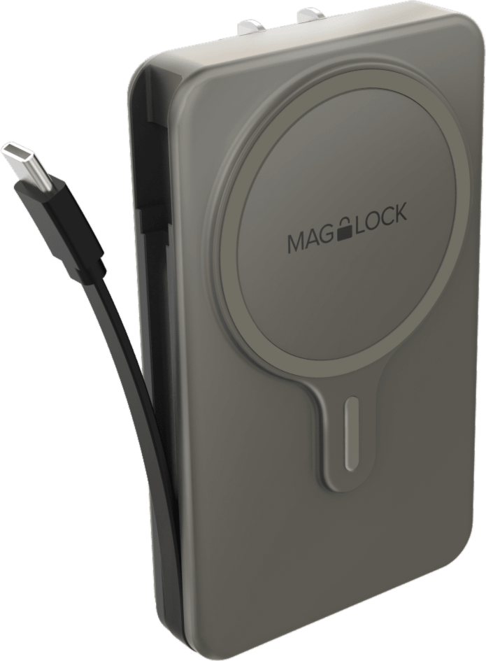 Maglock Hub All-In-One Wireless Power Bank 5000 mAh Black | WIRELESSWAVE